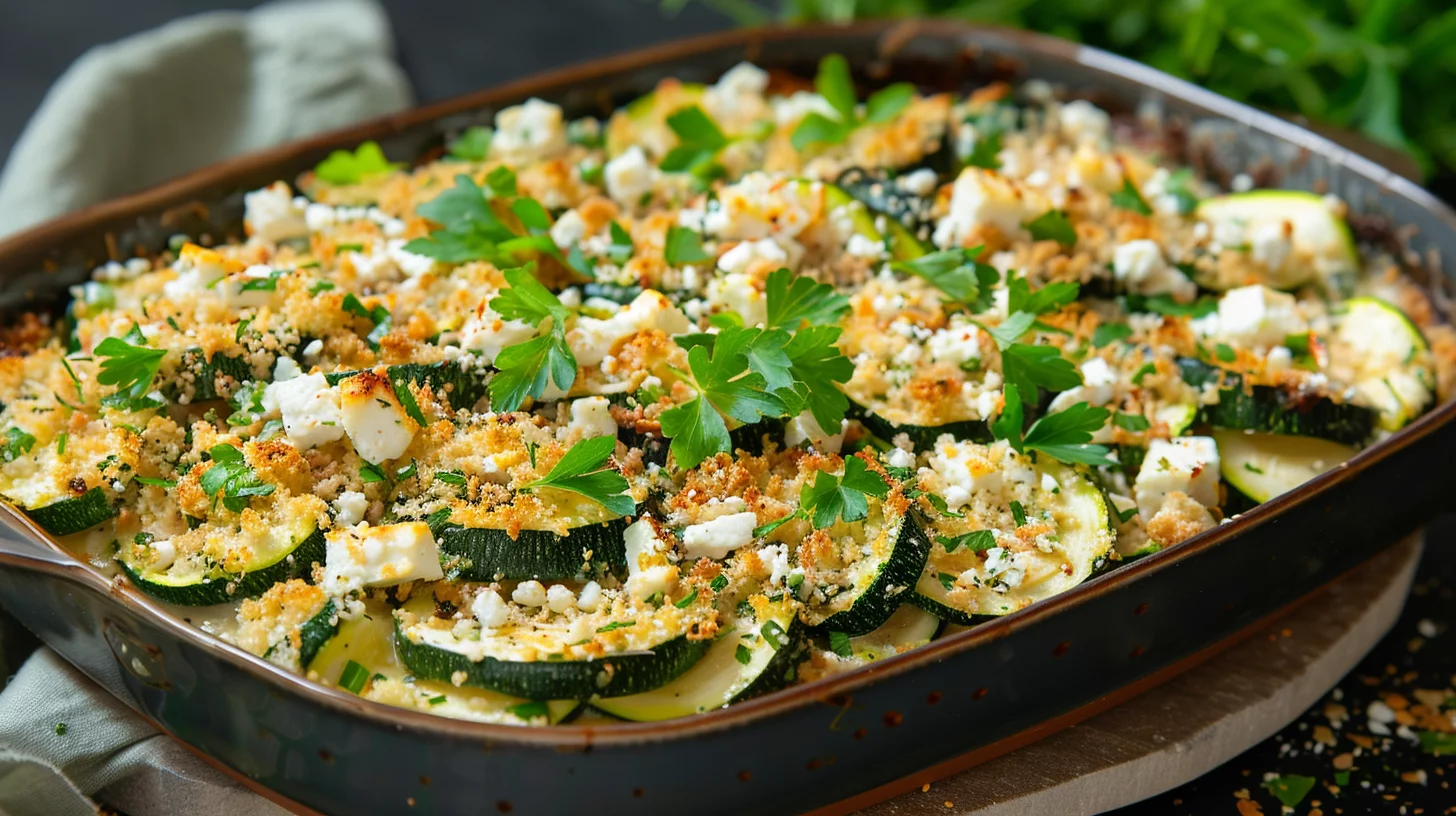 Zucchini Casserole Feta Herb Bake: Easy & Delicious Recipe - Healthy ...