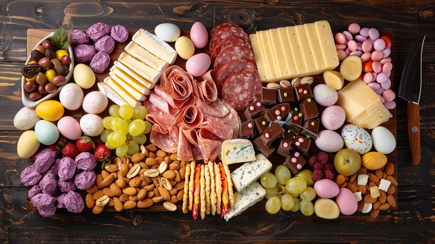 Easter Charcuterie Board With Pastel Candies: Indulge in a Festive ...